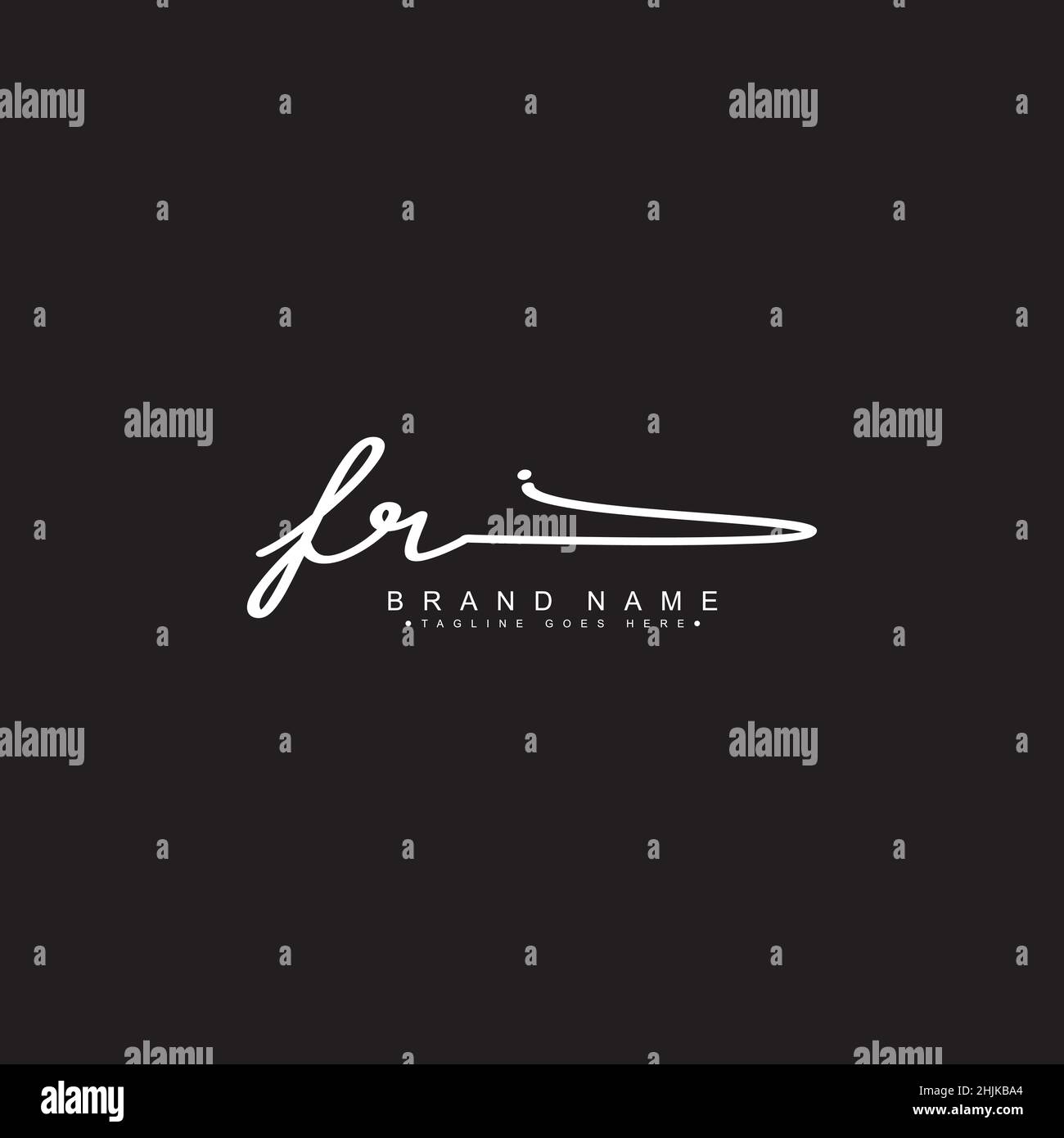 Initial Letter FR Logo - Hand Drawn Signature Logo - Simple Vector Logo ...