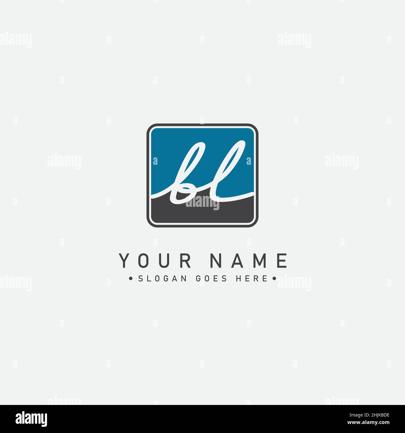 Initial Letter BL Logo - Handwritten Signature Style Logo - Simple ...