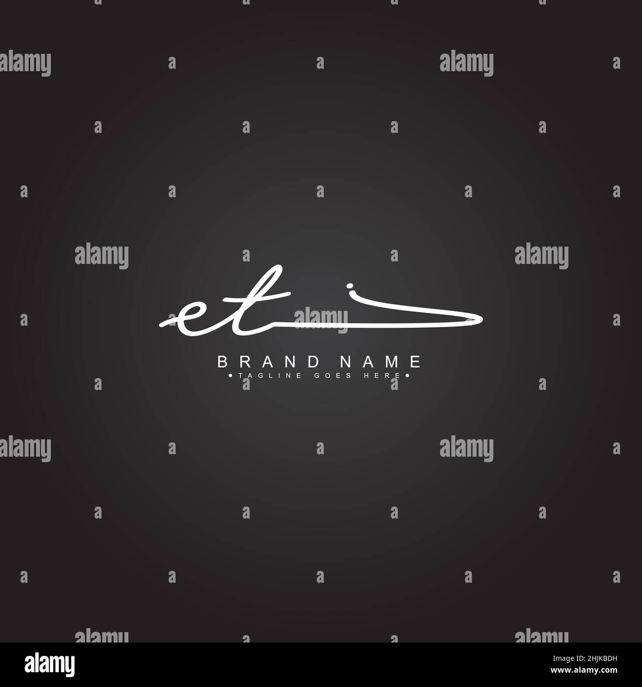 Initial Letter ET Logo - Handwritten Signature Logo - Simple Vector ...