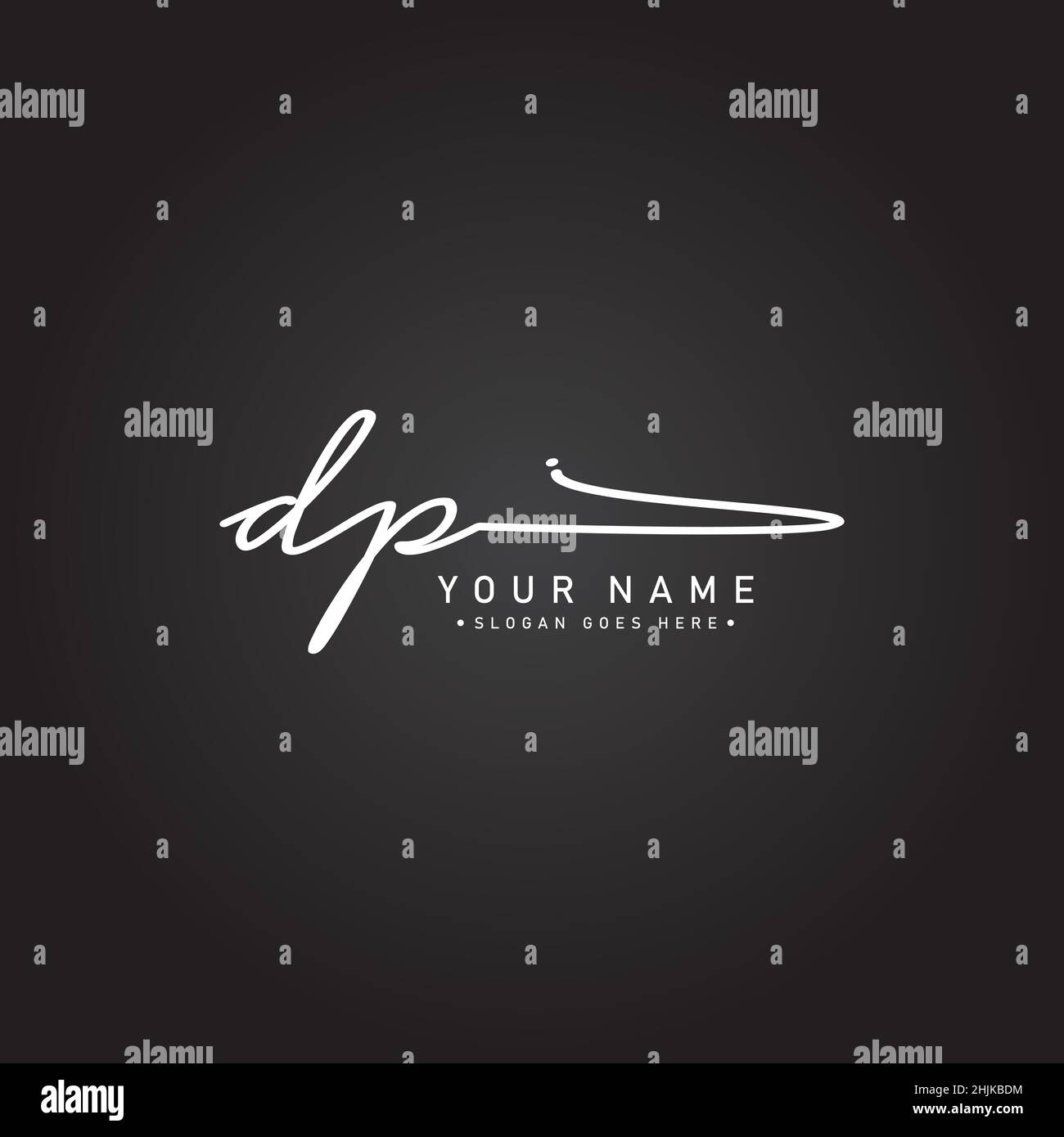 Initial Letter DP Logo - Hand Drawn Signature Style Logo - Simple ...