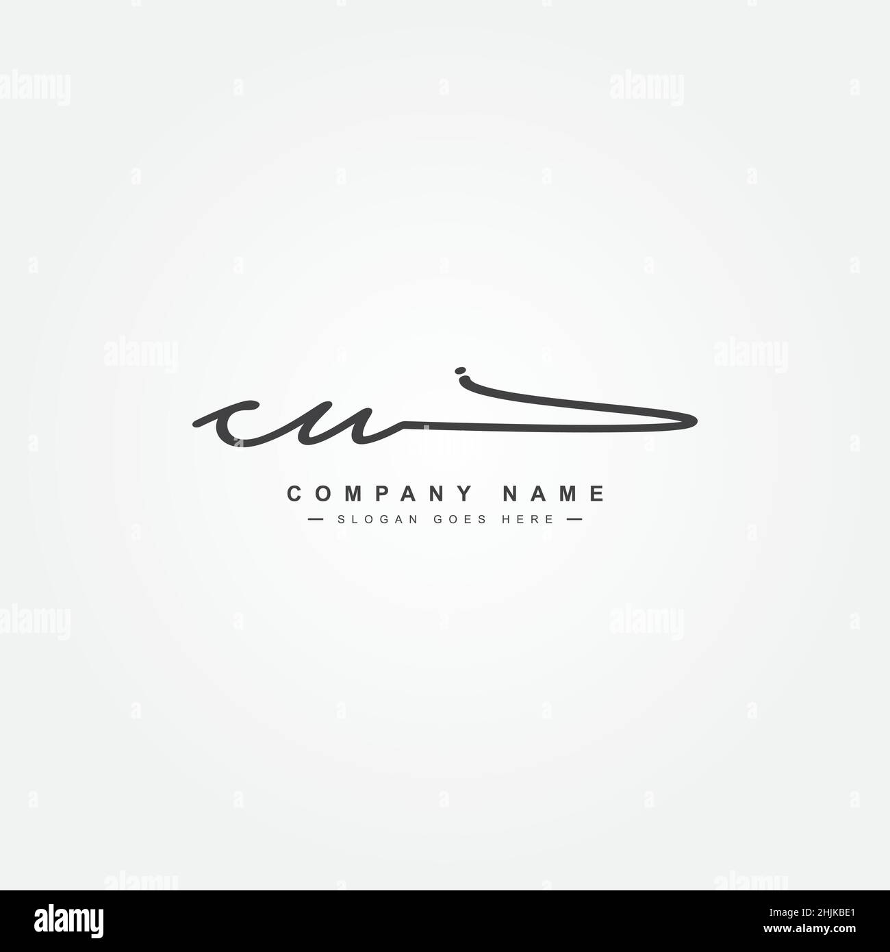 Initial Letter CU Logo - Handwritten Signature Style Logo - Simple ...