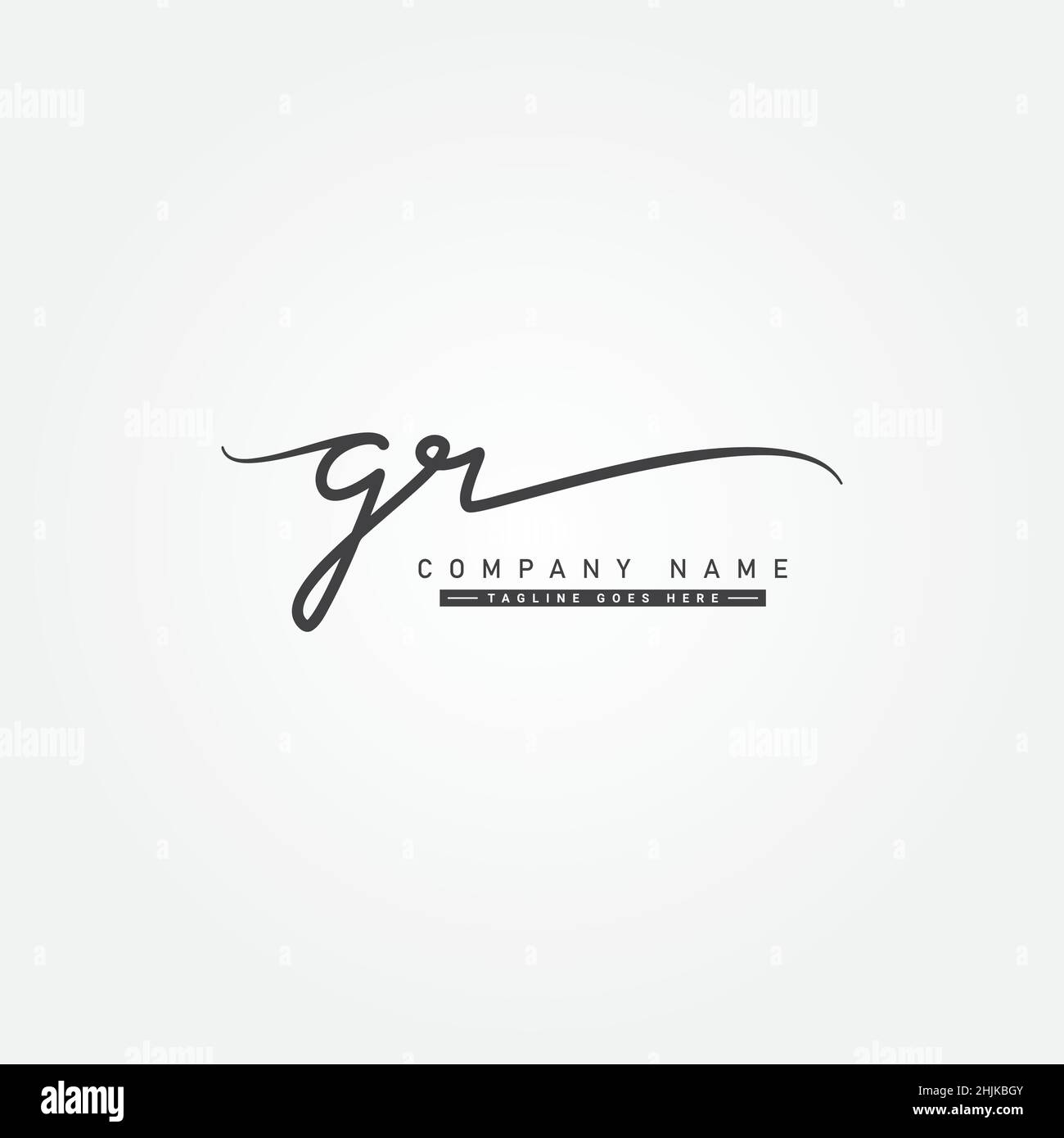 Initial Letter GR Logo - Handwritten Signature Logo - Simple Vector ...
