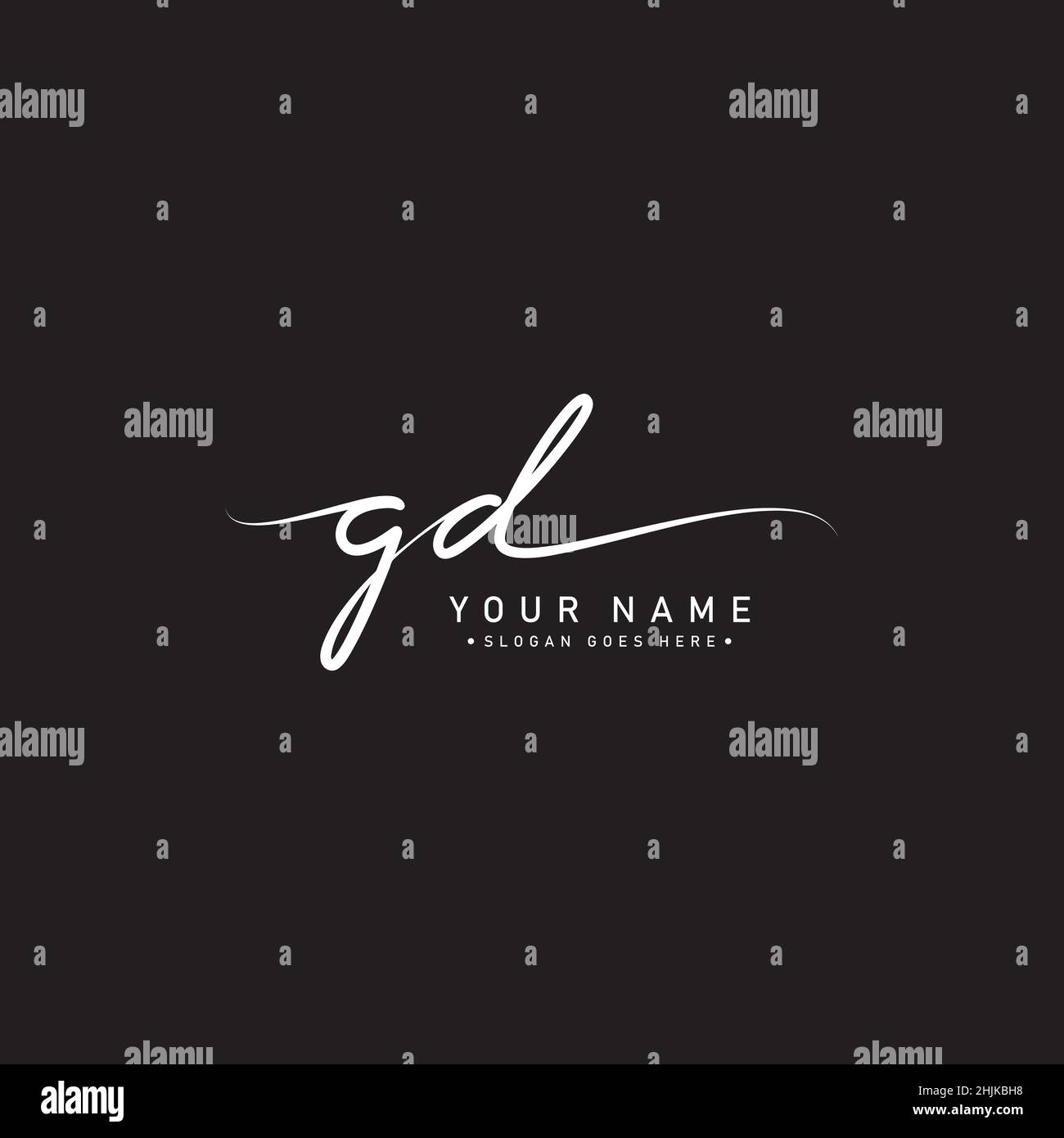 Initial Letter GD Logo - Hand Drawn Signature Style Logo - Simple ...