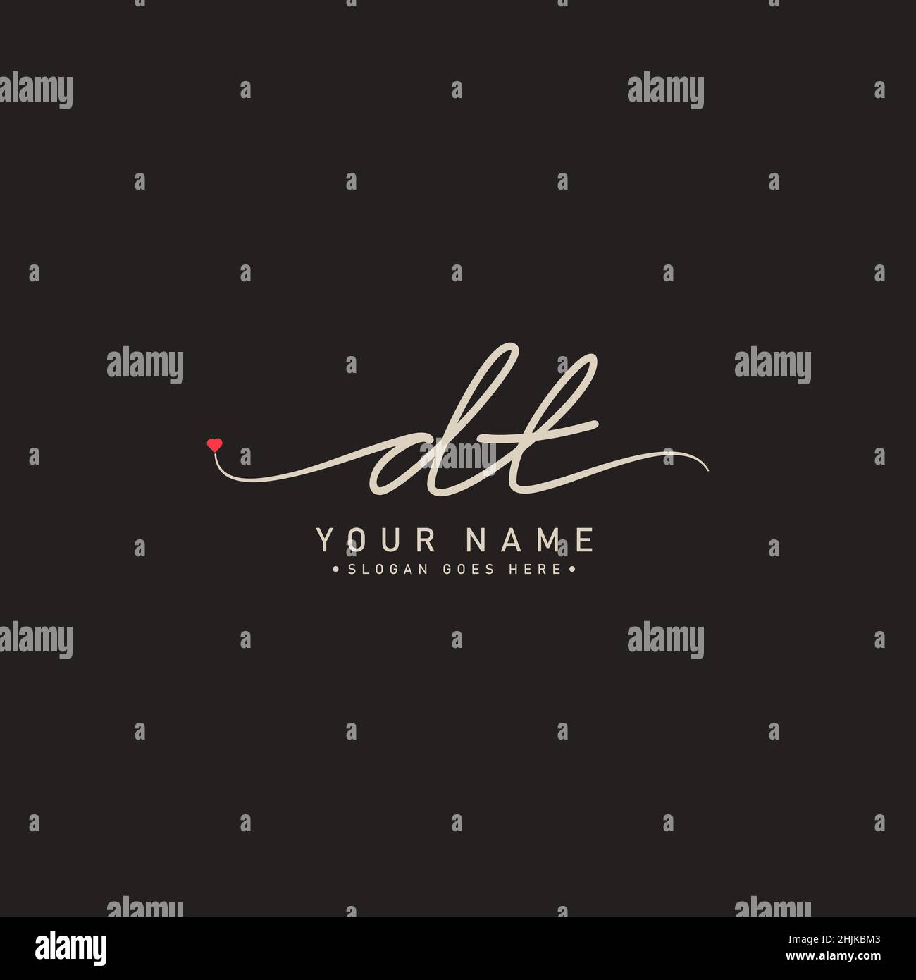 Initial Letter DT Logo - Hand Drawn Signature Style Logo - Simple ...