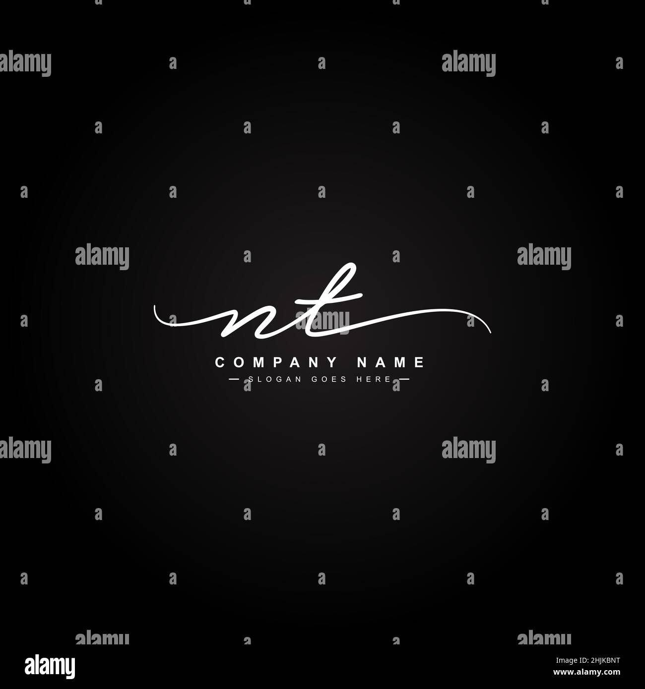 Initial Letter NT Logo - Handwritten Signature Logo - Simple Vector ...