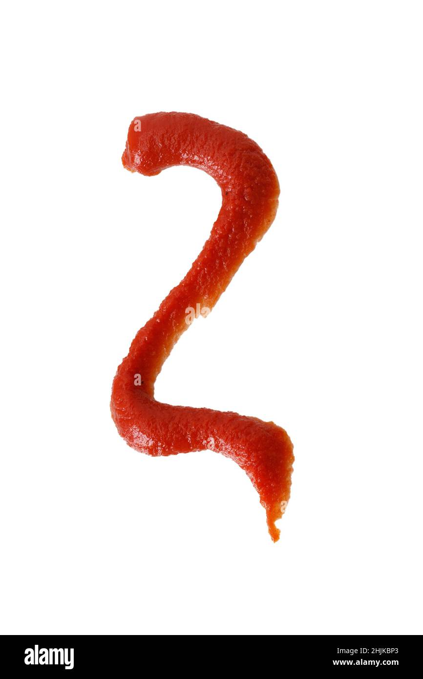 wavy line of tomato sauce isolated on white background. High quality ...