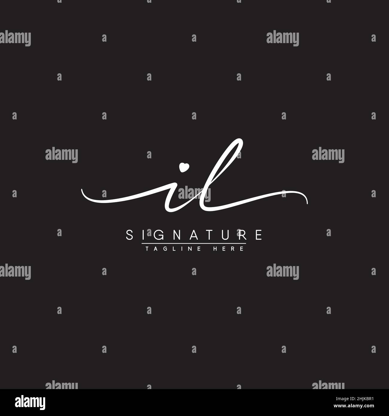 Initial Letter IL Logo - Hand Drawn Signature Logo - Simple Vector Logo ...