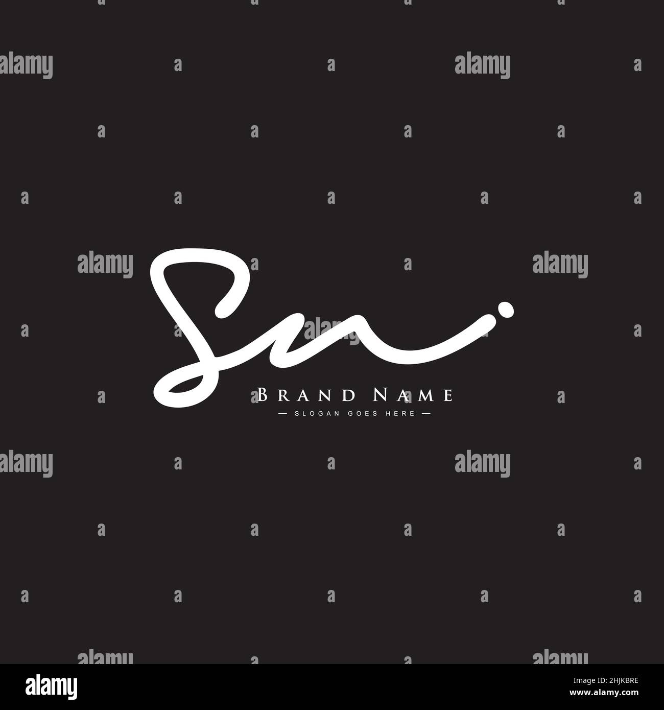 Initial Letter SN Logo - Handwritten Signature Logo - Simple Vector Logo in Signature Style for ...