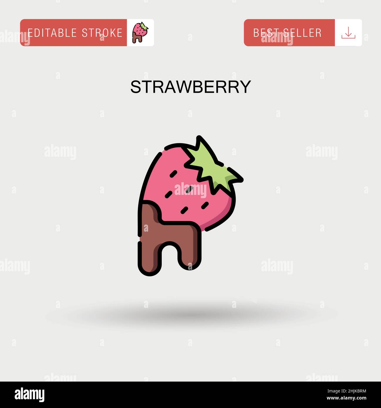 Strawberry Simple vector icon Stock Vector Image & Art - Alamy