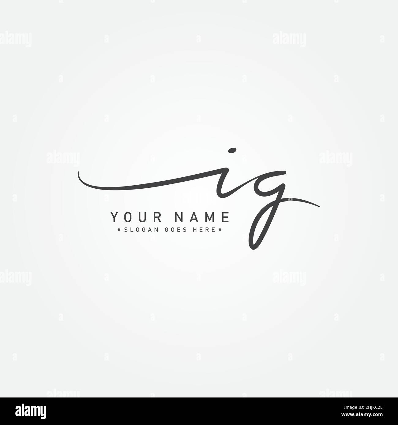 Initial Letter IG Logo - Handwritten Signature Logo - Simple Vector ...