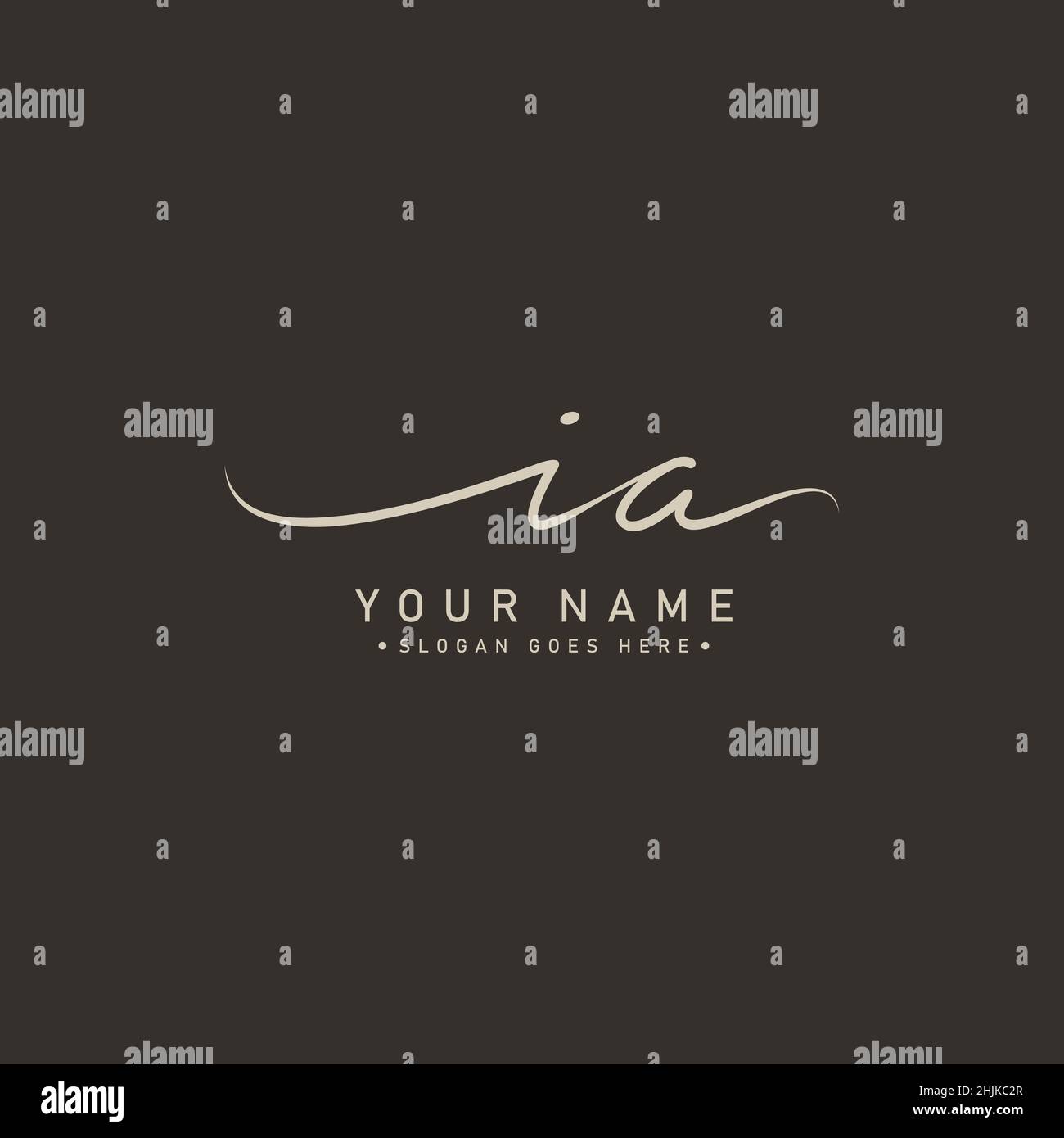Initial Letter IA Logo - Hand Drawn Signature Logo - Simple Vector Logo ...