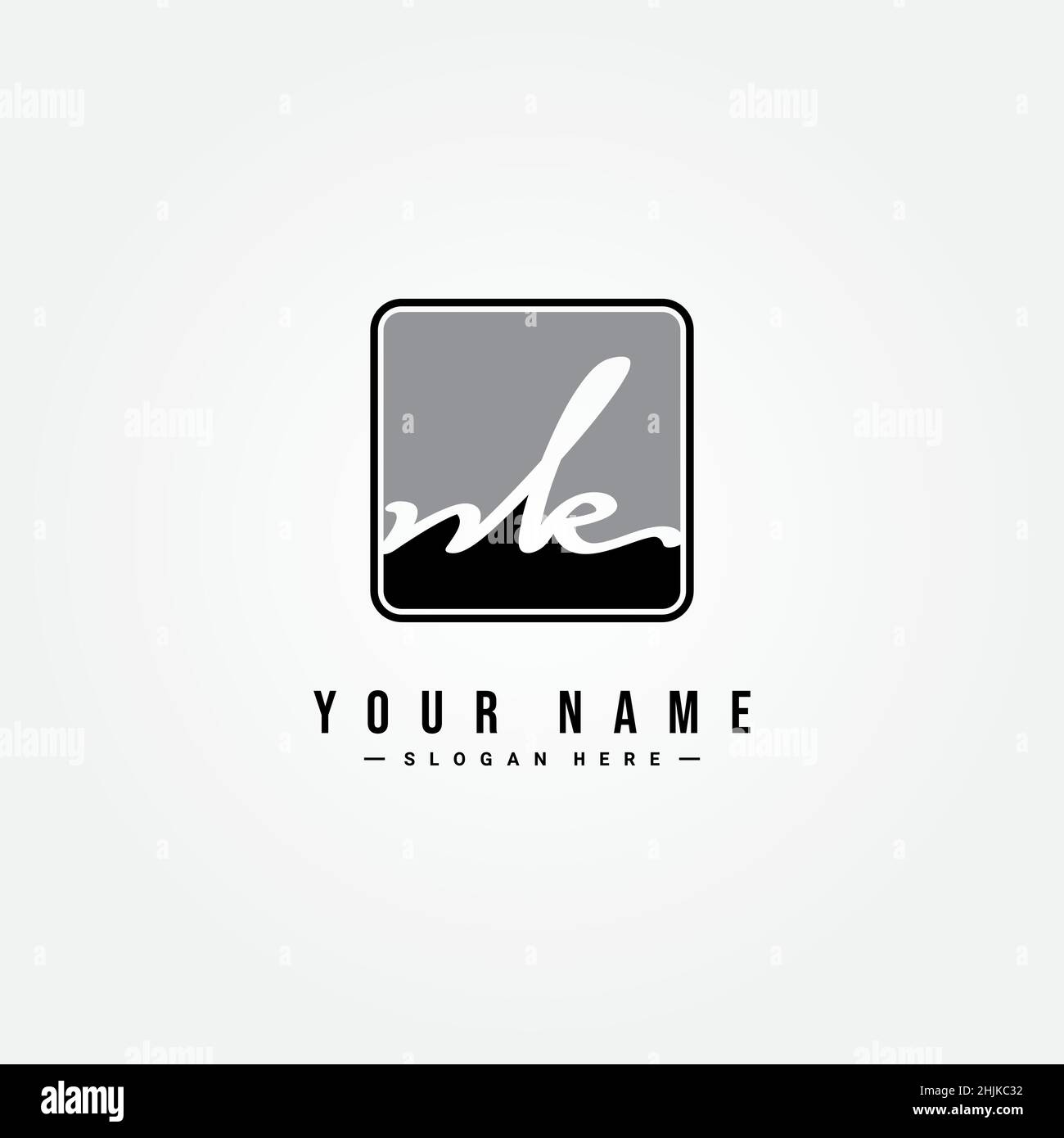 Initial Letter NK Logo - Handwritten Signature Style Logo - Simple ...