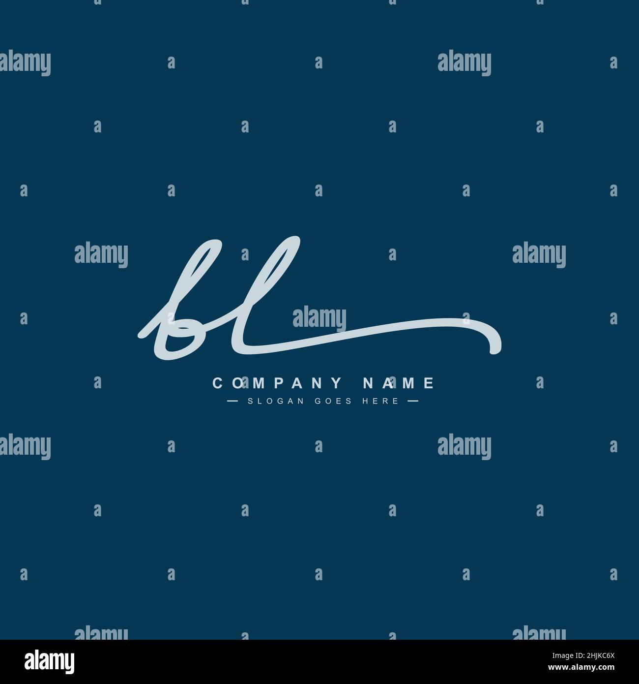 Initial Letter BL Logo - Hand Drawn Signature Style Logo - Simple ...