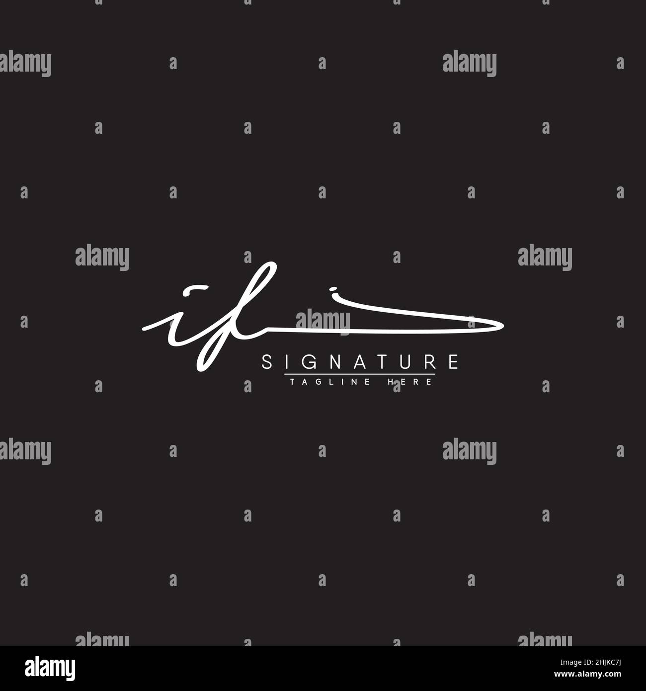 Initial Letter IF Logo - Handwritten Signature Style Logo - Simple ...