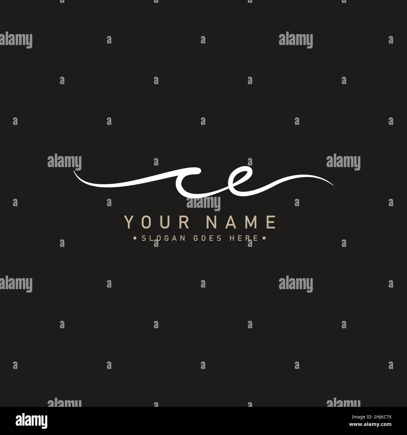 Initial Letter CE Logo - Handwritten Signature Logo - Simple Vector ...