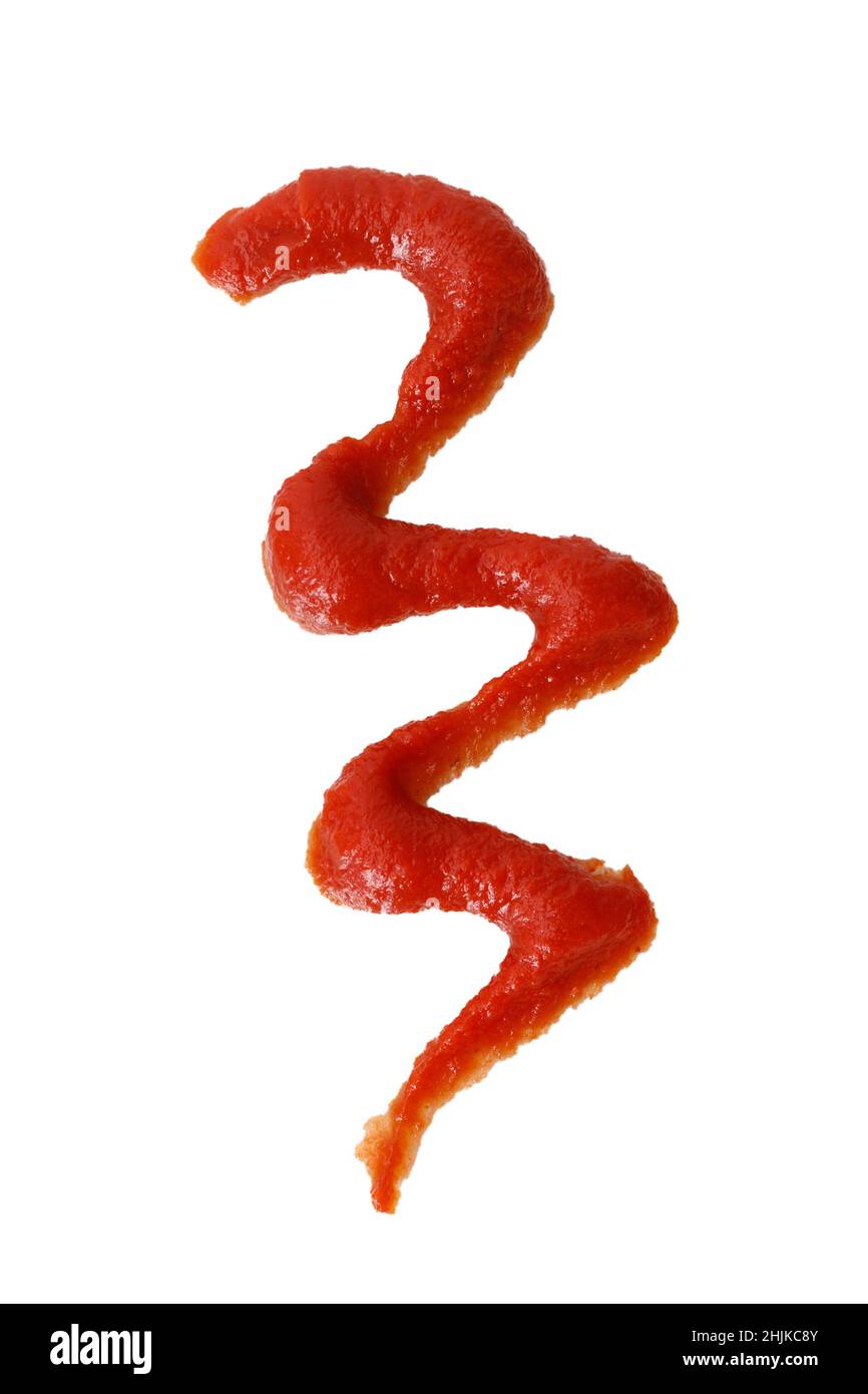 wavy line of tomato sauce isolated on white background. High quality ...