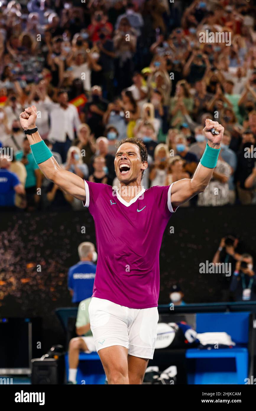 Melbourne, Australia, 30th Jan, 2022. Tennis player Rafael Nadal from ...