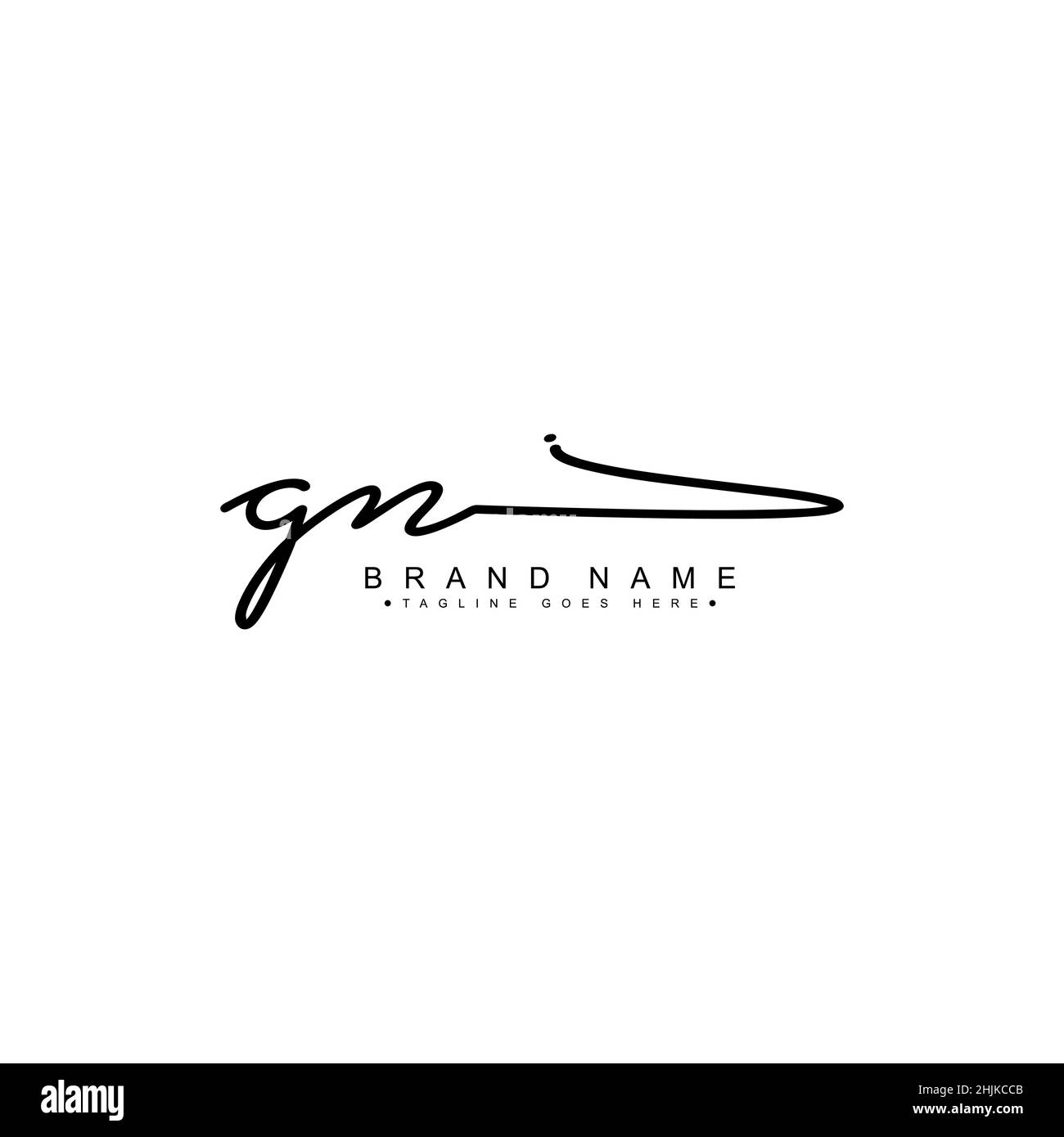 Initial Letter GN Logo - Hand Drawn Signature Logo - Simple Vector Logo ...