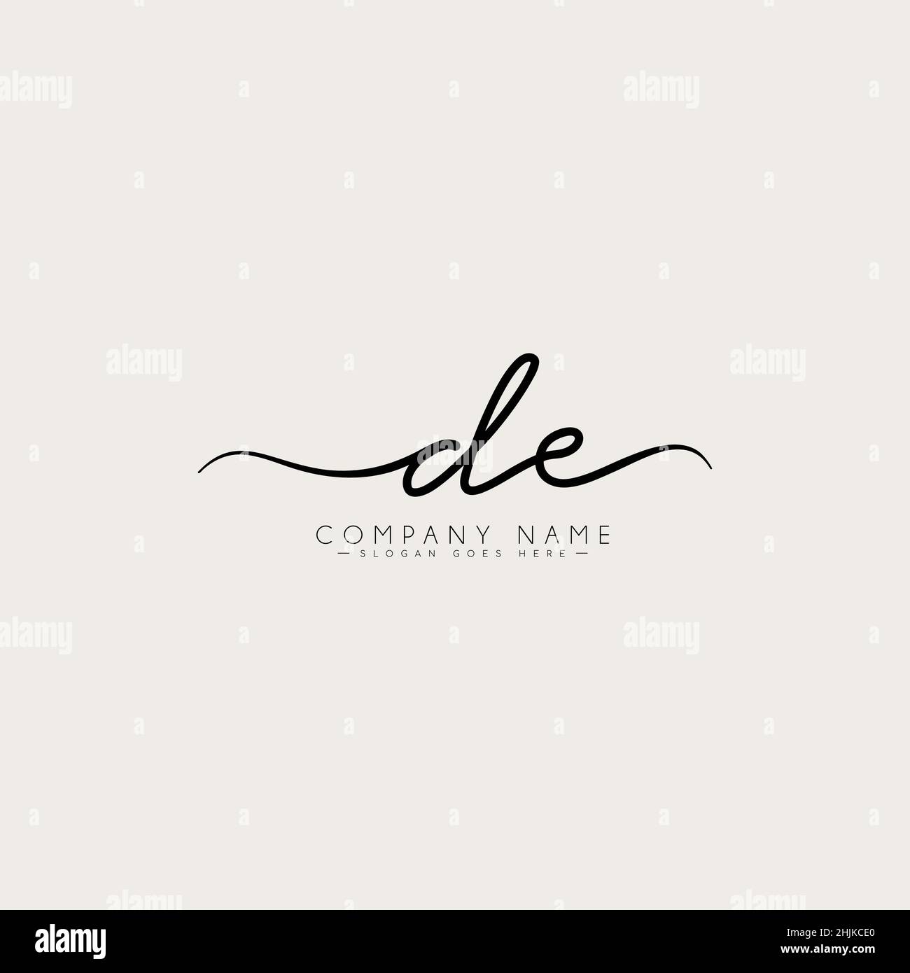Initial Letter DE Logo - Hand Drawn Signature Logo - Simple Vector Logo ...