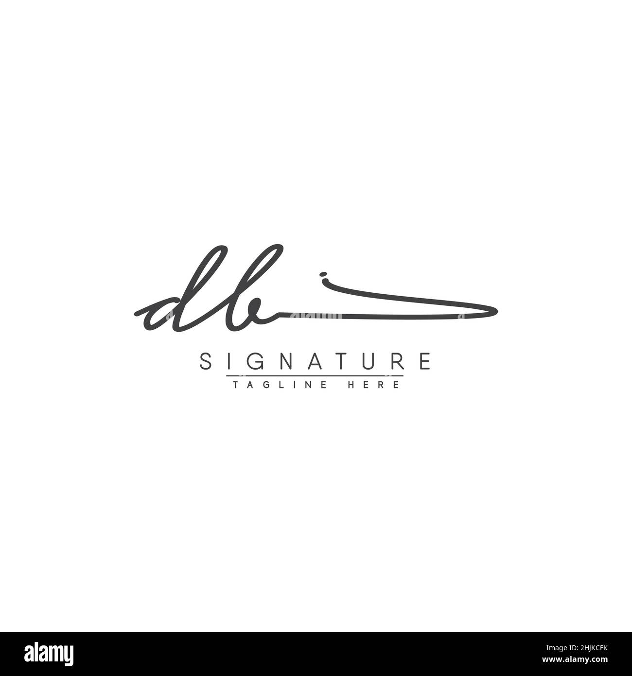 Initial Letter DB Logo - Handwritten Signature Logo - Simple Vector Logo in Signature Style for ...