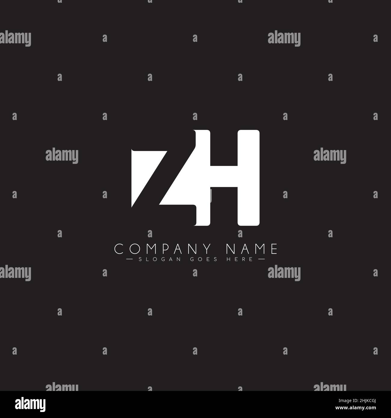 Initial Letter ZH Logo - Minimal Business Logo for Alphabet Z and H ...