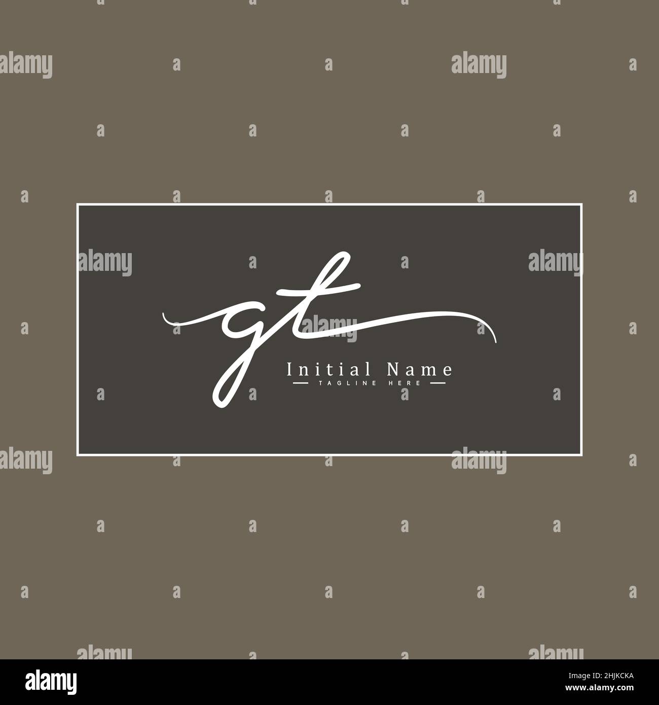 Initial Letter GT Logo - Hand Drawn Signature Logo - Simple Vector Logo ...