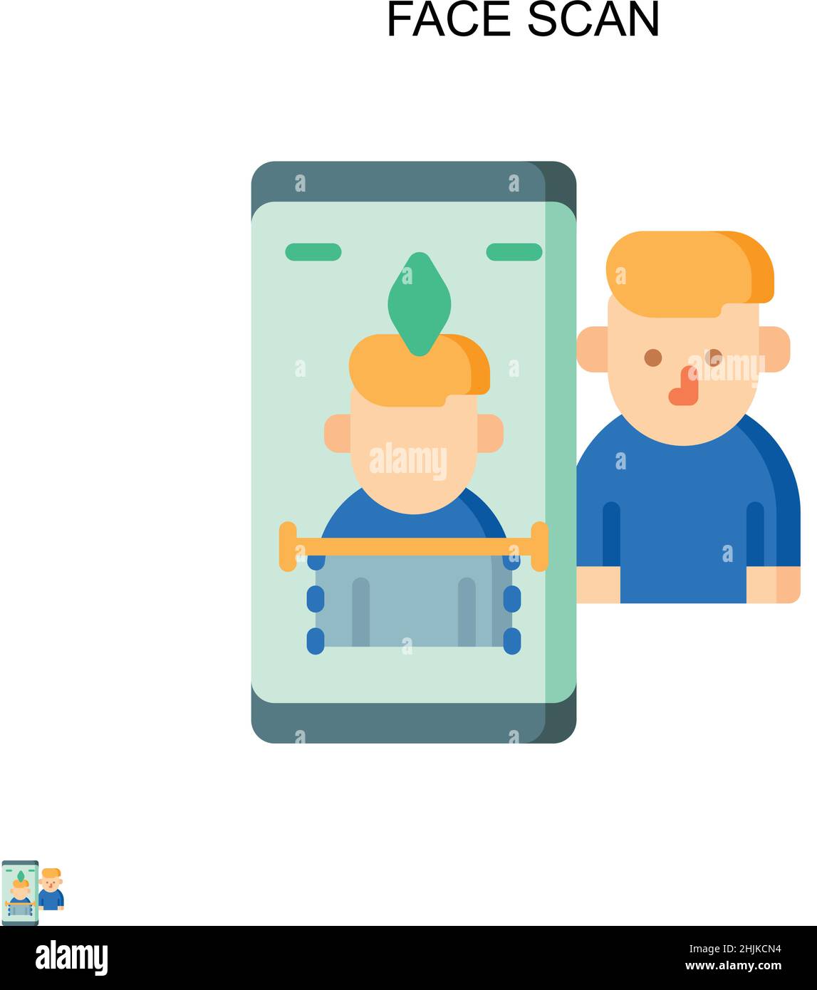 Face scan Simple vector icon. Illustration symbol design template for ...