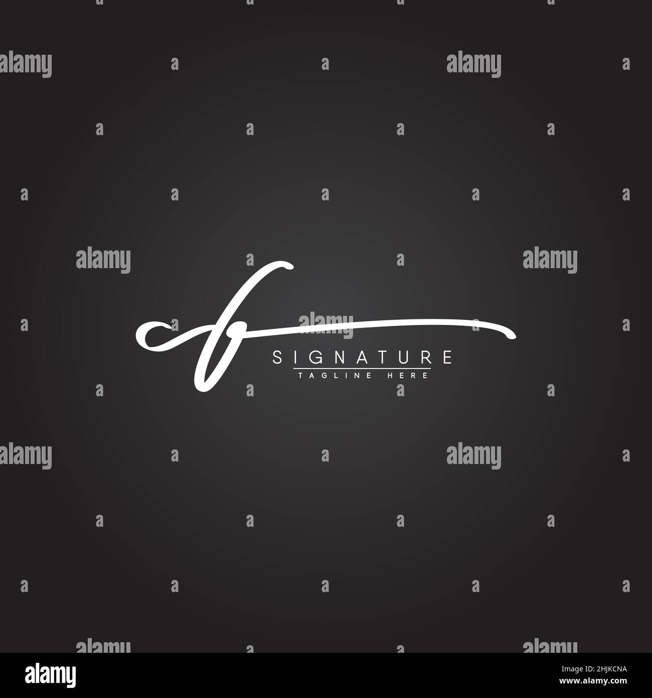 Initial Letter CF Logo - Hand Drawn Signature Style Logo - Simple ...