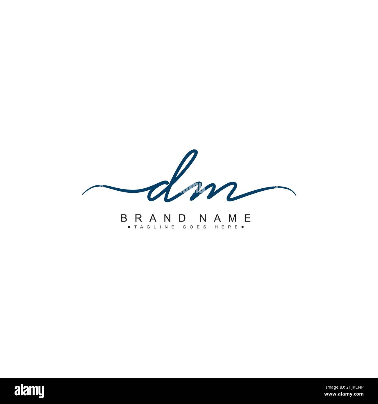 Initial Letter DM Logo - Hand Drawn Signature Logo - Simple Vector Logo in Signature Style for ...