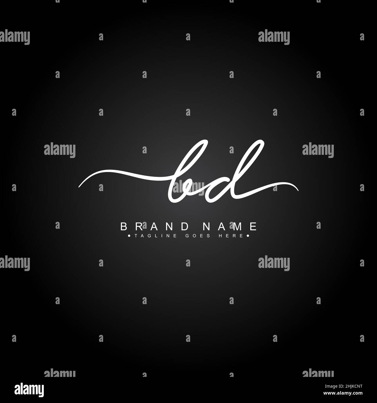 Initial Letter BD Logo - Handwritten Signature Style Logo - Simple ...