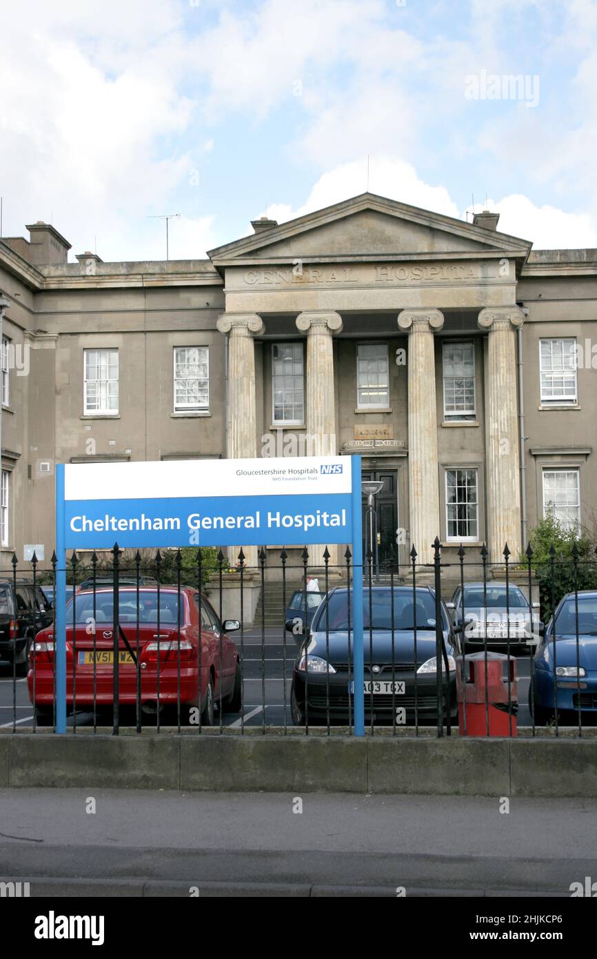 The grand building of Cheltenham General Hospital in Cheltenham, UK ...