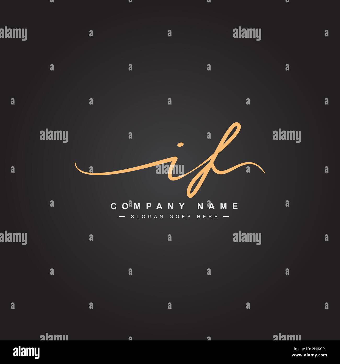 Initial Letter IF Logo - Hand Drawn Signature Logo - Simple Vector Logo ...