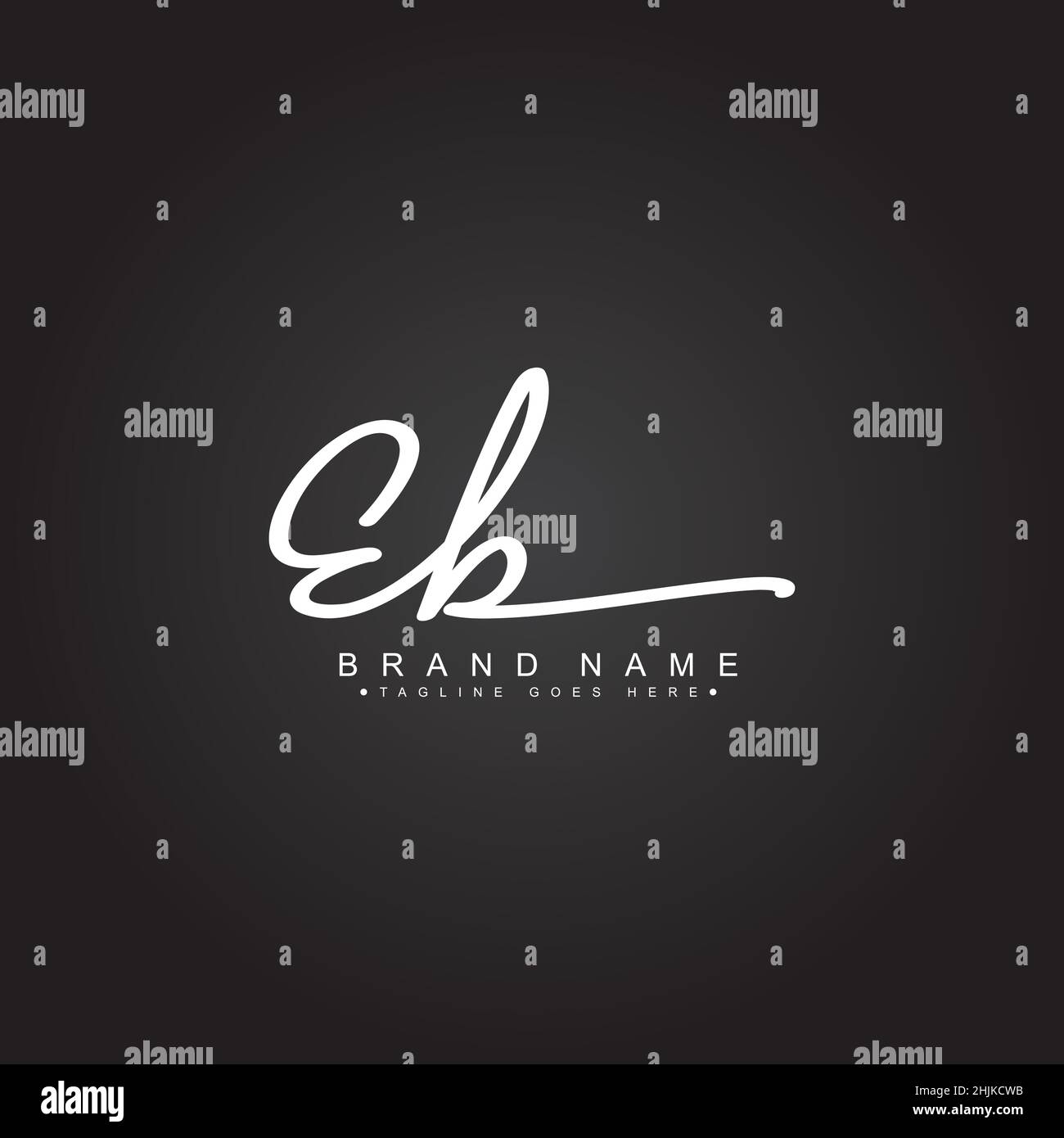 Initial Letter EB Logo - Hand Drawn Signature Logo - Simple Vector Logo ...