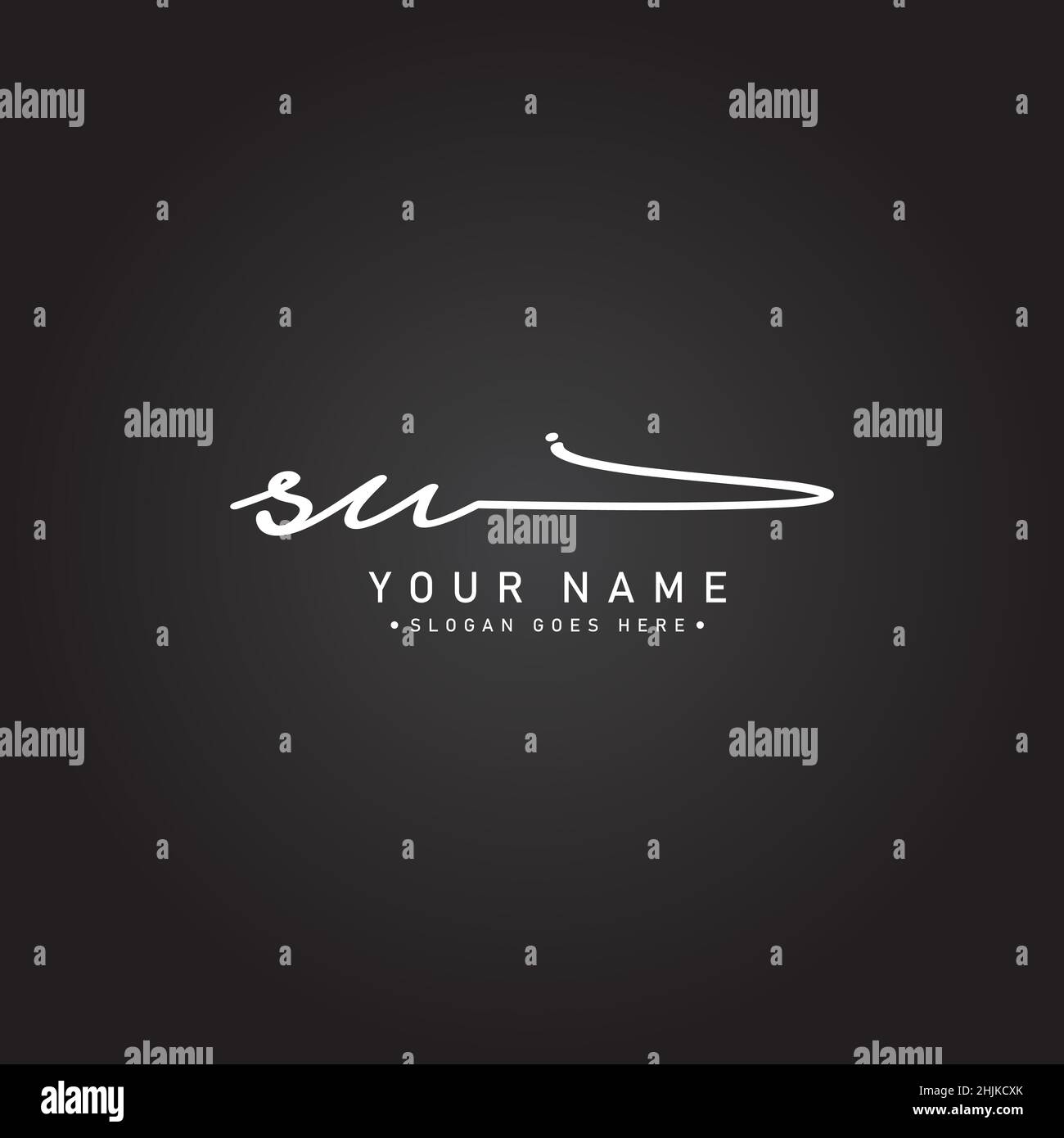 Initial Letter SU Logo - Handwritten Signature Logo - Simple Vector ...