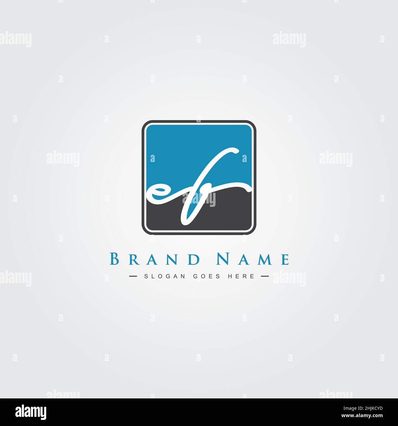 Initial Letter EF Logo - Hand Drawn Signature Style Logo - Simple ...