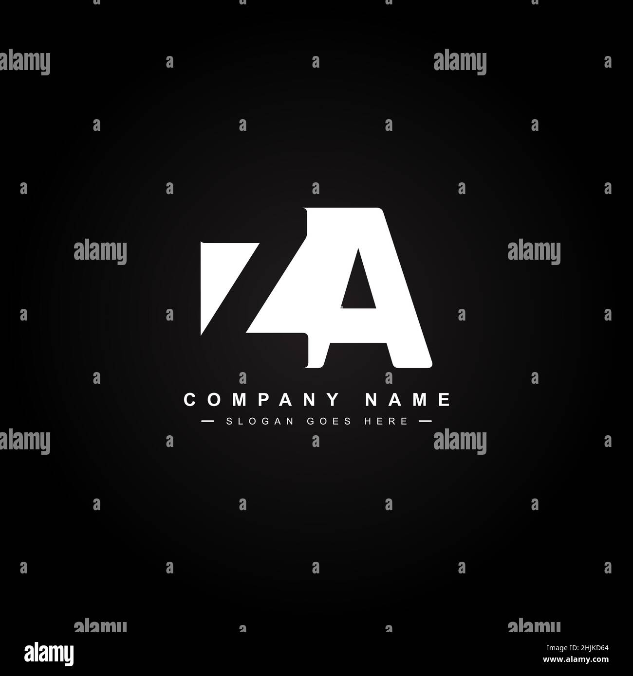 Simple Business Logo for Initial Letter ZA - Alphabet Logo - Monogram ...