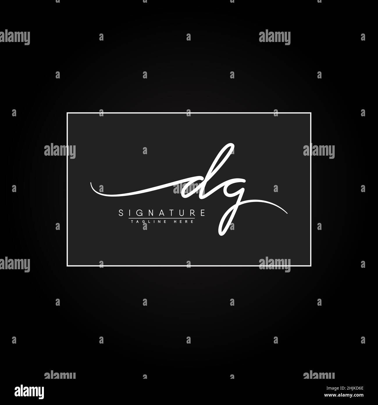 Initial Letter DG Logo - Hand Drawn Signature Style Logo - Simple ...