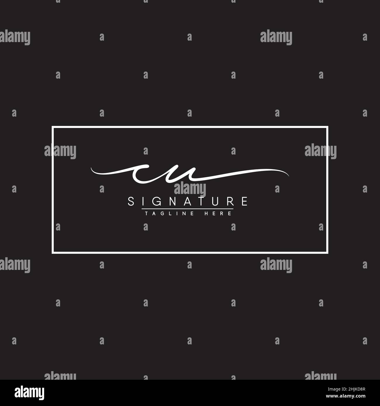 Initial Letter CU Logo - Hand Drawn Signature Logo - Simple Vector Logo ...