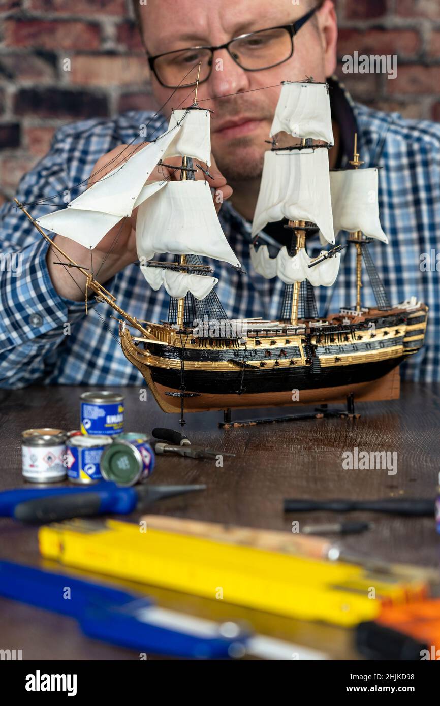 Model making boat hi-res stock photography and images - Alamy