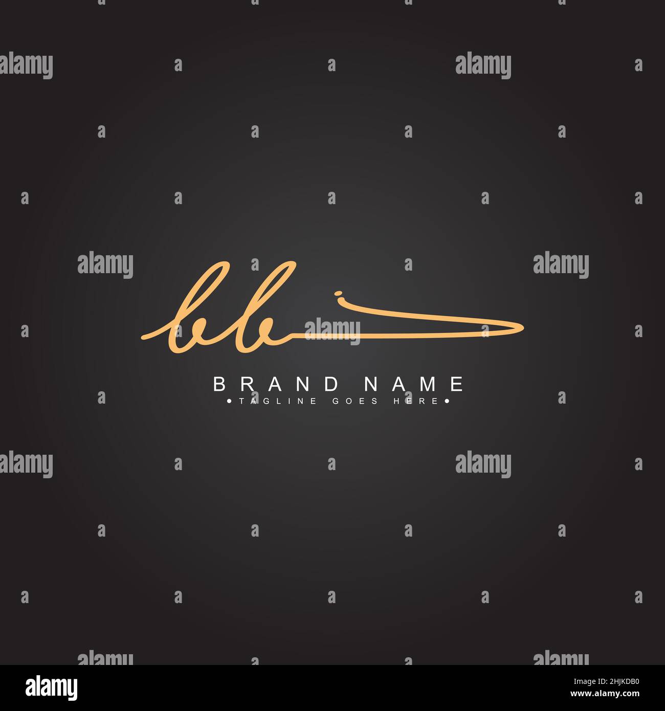 Initial Letter BB Logo - Handwritten Signature Logo - Simple Vector ...