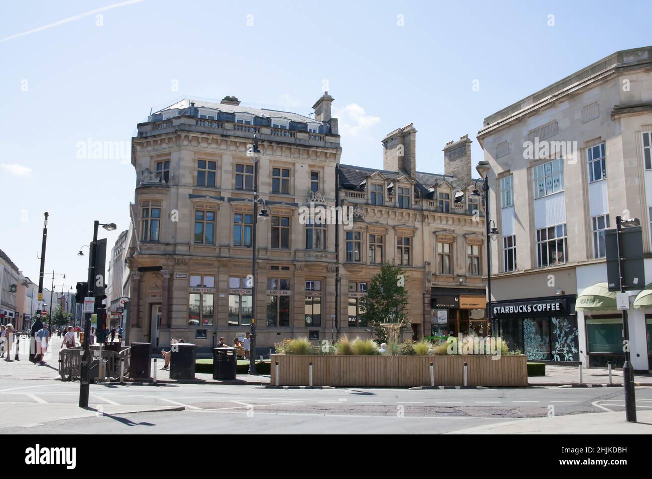 Buildings on the High Street in Cheltenham in Gloucestershire in the UK ...