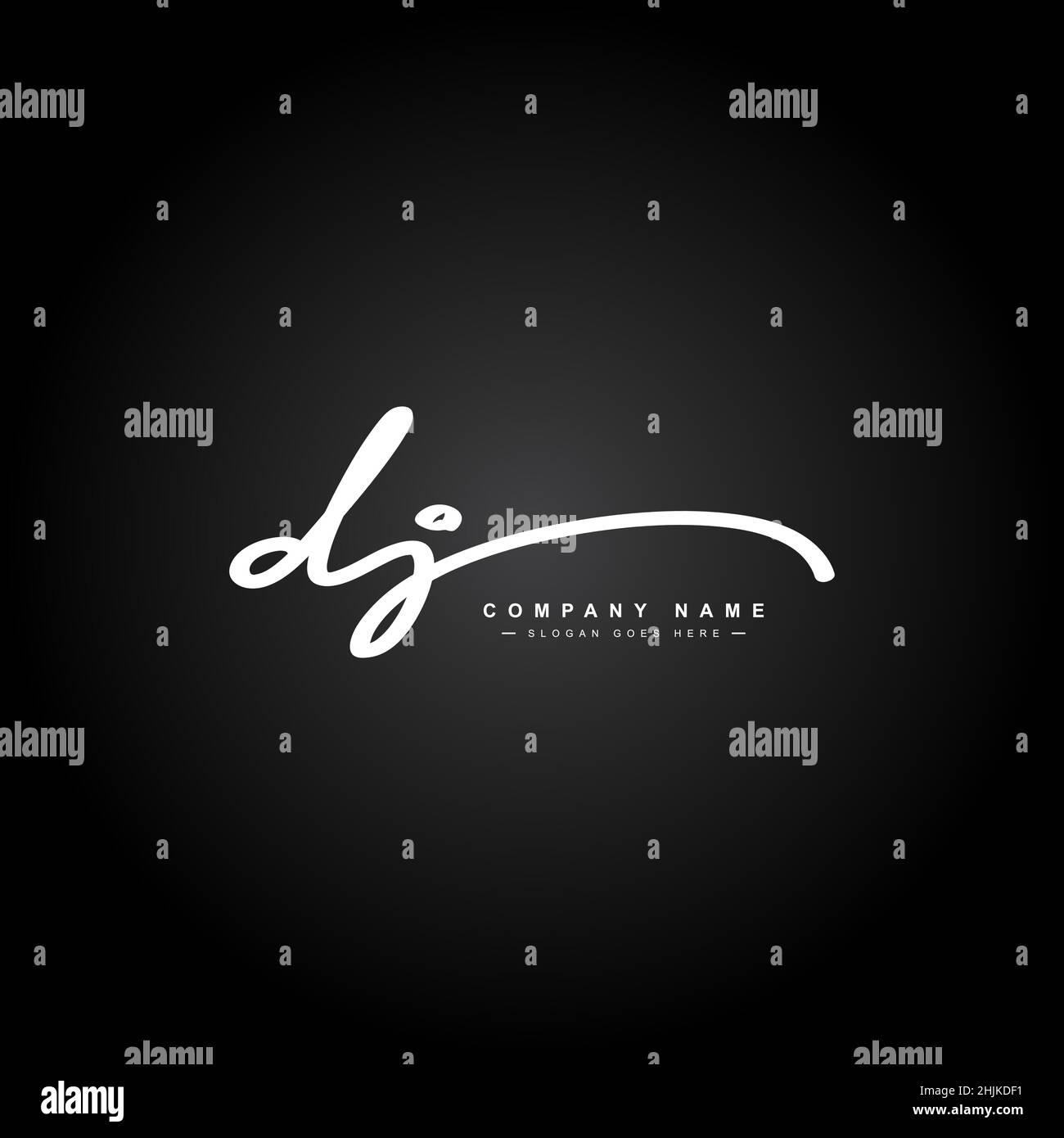 Initial Letter DJ Logo - Hand Drawn Signature Style Logo - Simple ...