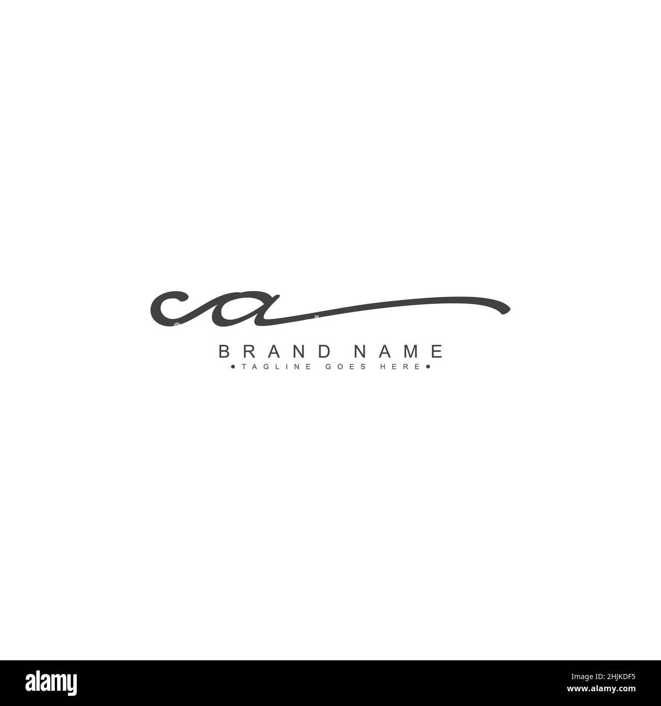 Initial Letter CA Logo - Hand Drawn Signature Logo - Simple Vector Logo ...