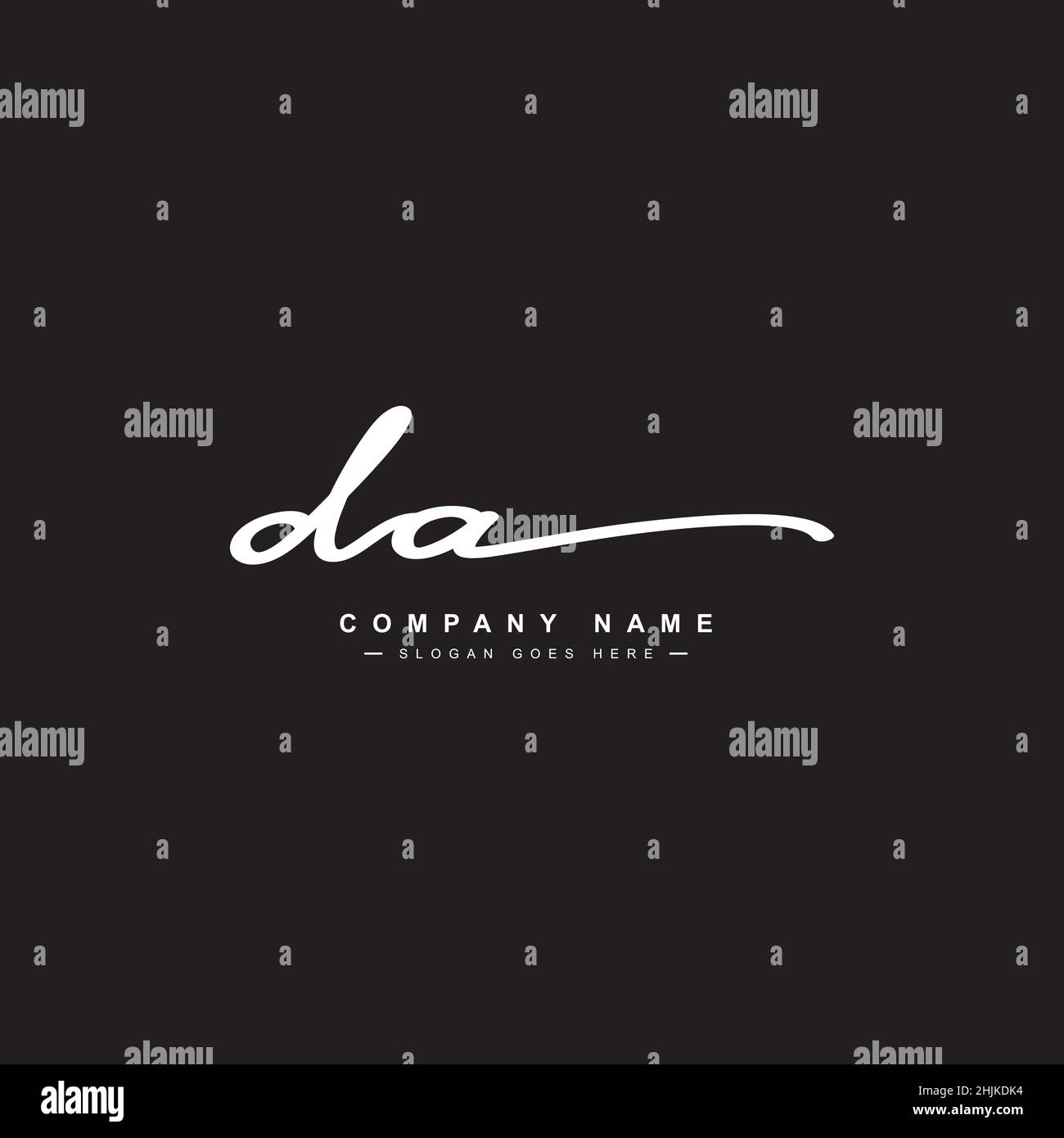 Initial Letter DA Logo - Handwritten Signature Logo - Simple Vector ...