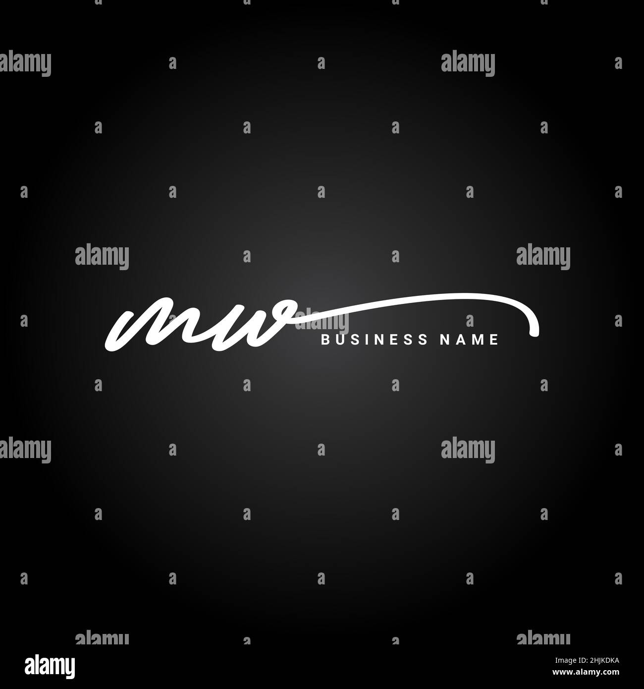 Initial Letter MW Logo - Hand Drawn Signature Style Logo - Simple ...