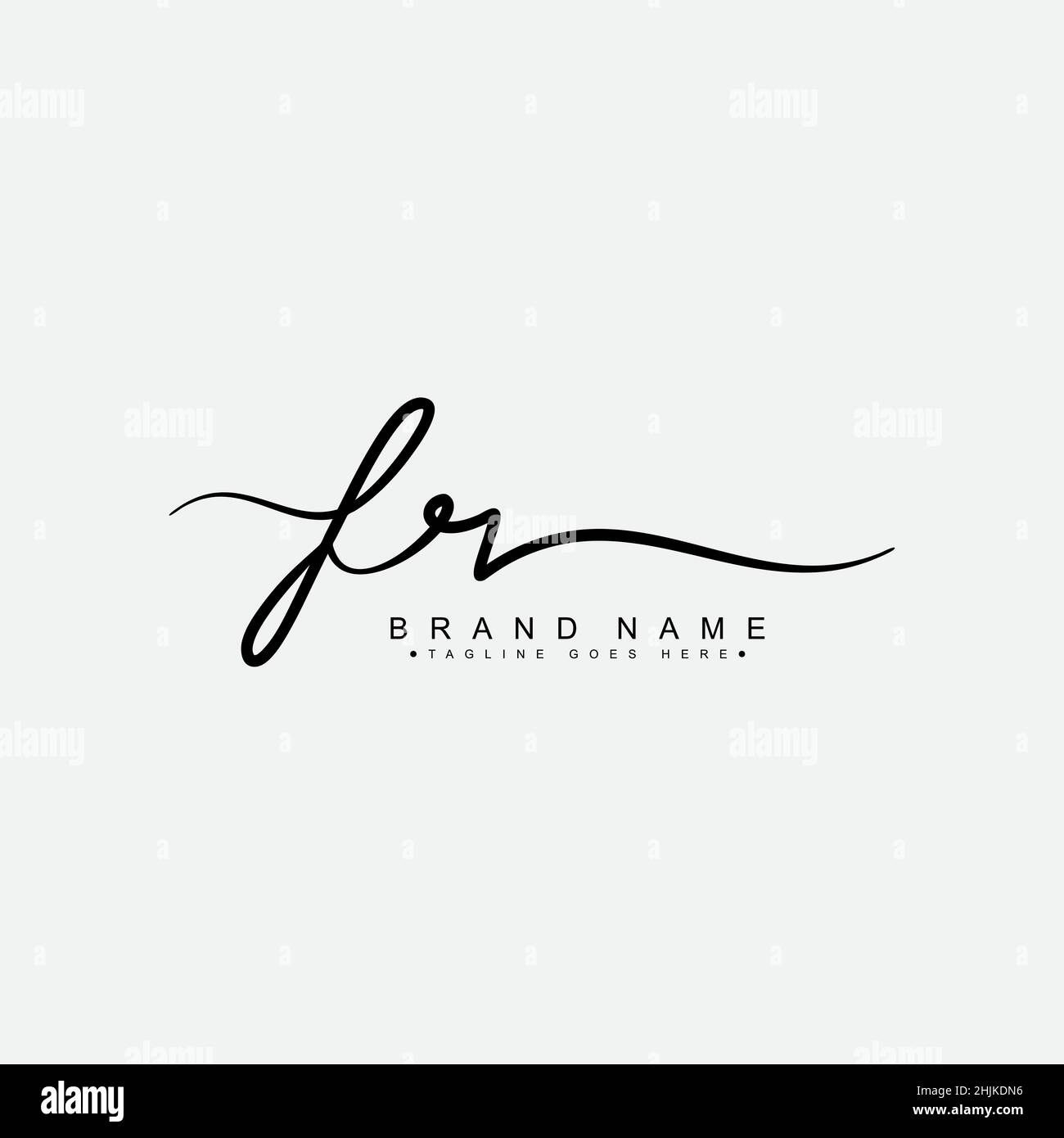 Initial Letter FR Logo - Handwritten Signature Style Logo - Simple ...