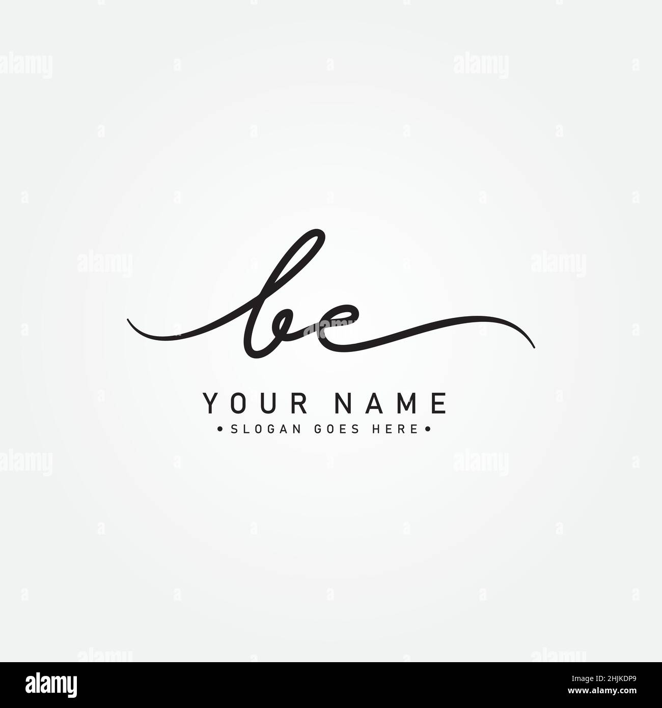 Initial Letter BE Logo - Handwritten Signature Logo - Simple Vector ...