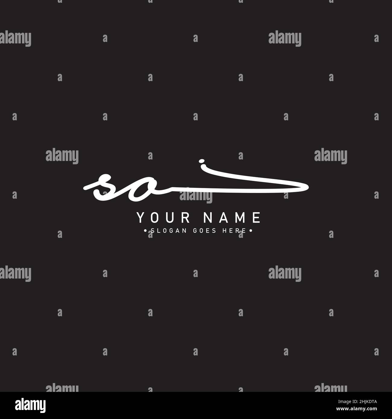 Initial Letter SO Logo - Handwritten Signature Style Logo - Simple ...