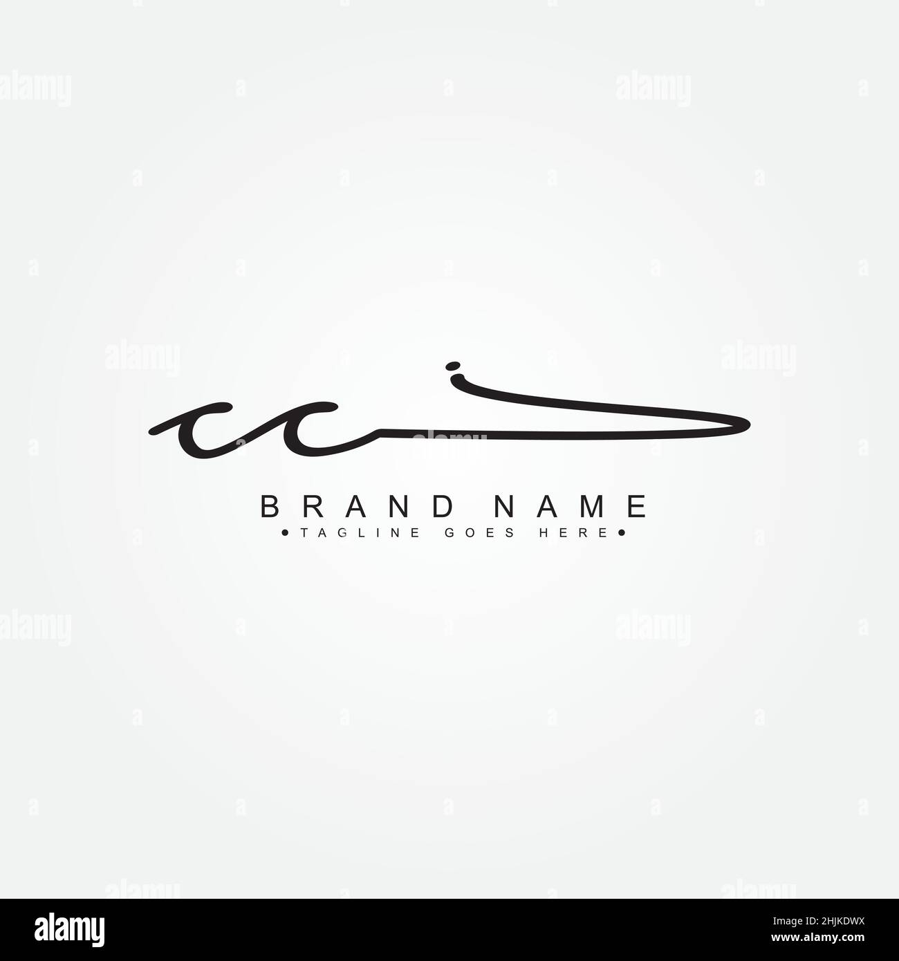 Initial Letter CC Logo - Handwritten Signature Logo - Simple Vector ...