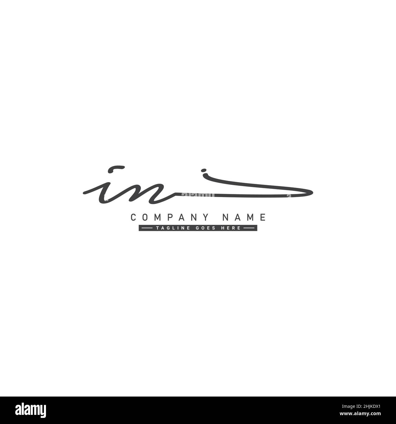 Initial Letter IN Logo - Hand Drawn Signature Style Logo - Simple ...